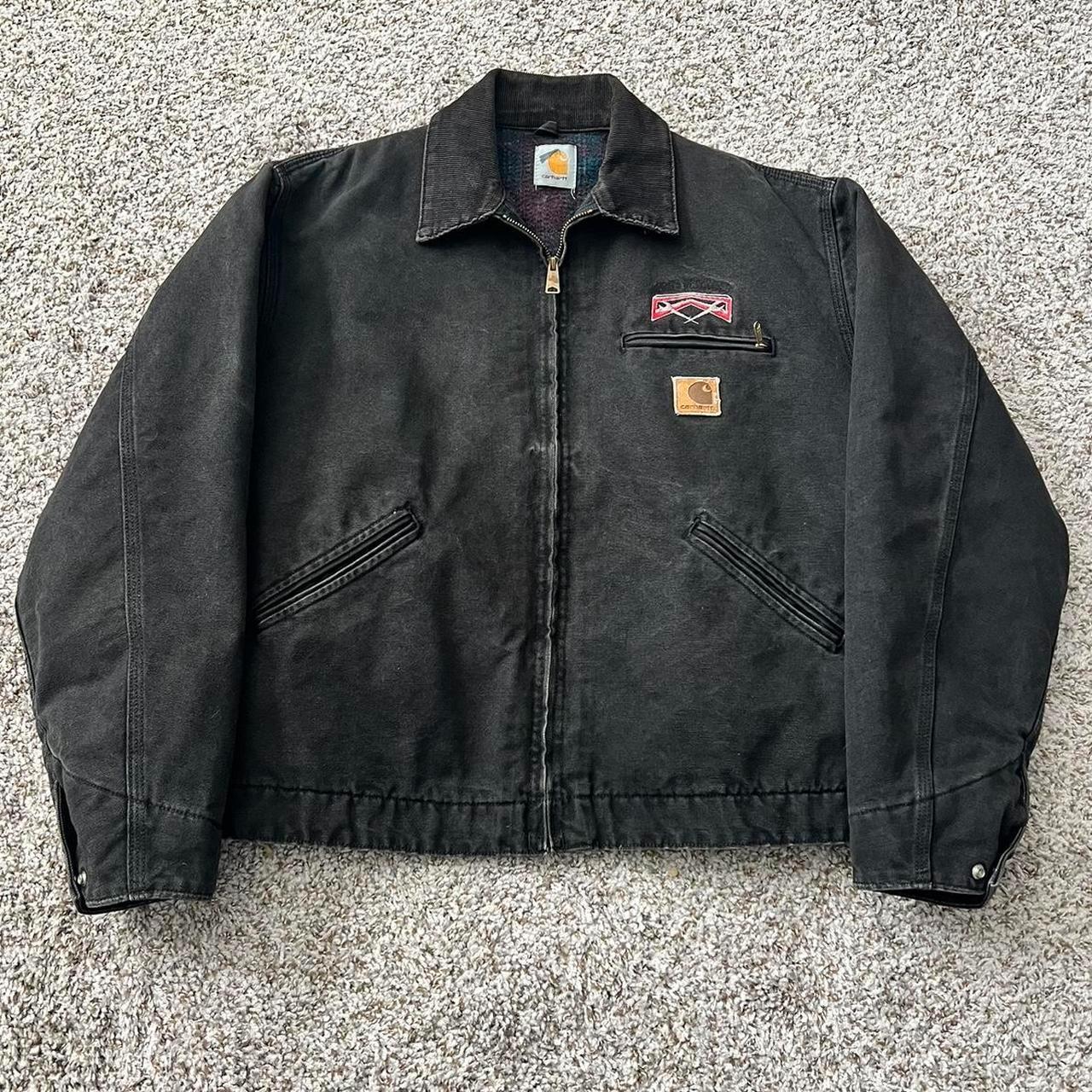 Vintage Carhartt Detroit Jacket J43 Onyx Size M In... - Depop