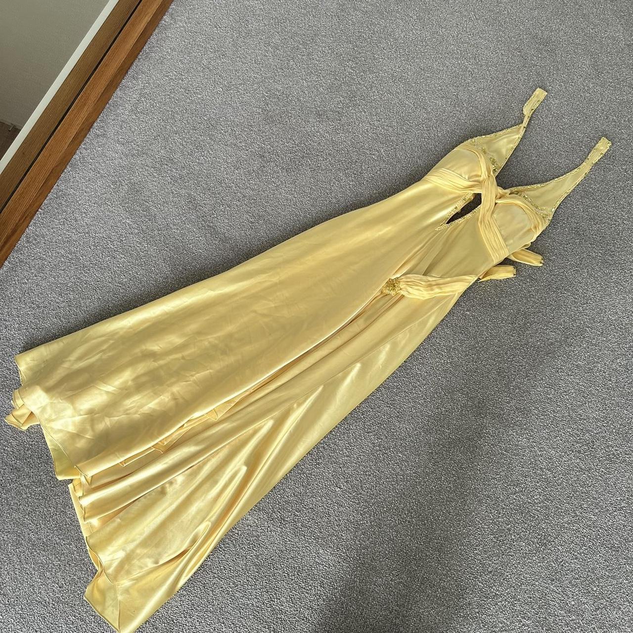 Selling vintage yellow gown Some thread pulls and... - Depop