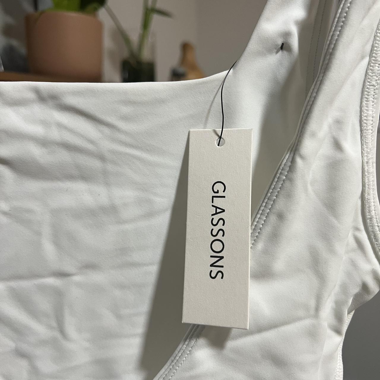 Glassons square neck white body suit Never worn,... - Depop