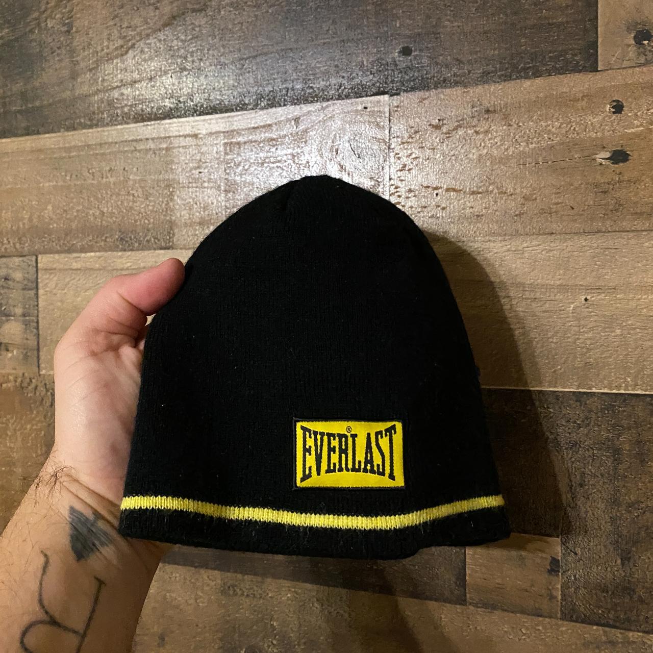Everlast Beanie Adult Mens Boxing Black Yellow Hat... - Depop