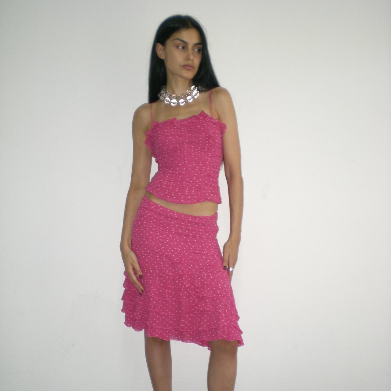 Vintage Italian pure silk pink barbie core 2 pieces... - Depop