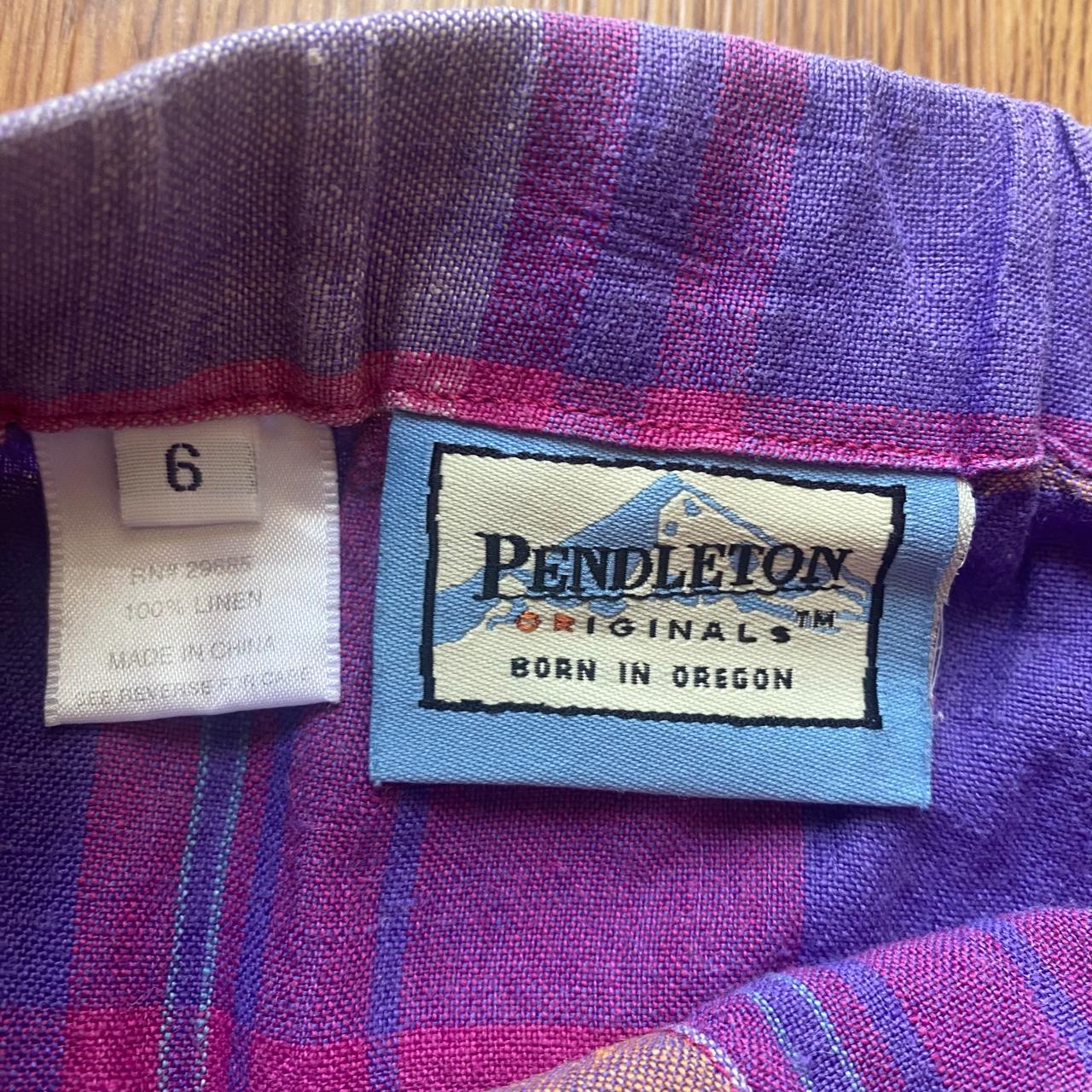 Pendleton Purple and Pink Plaid Button Up Maxi Skirt... - Depop
