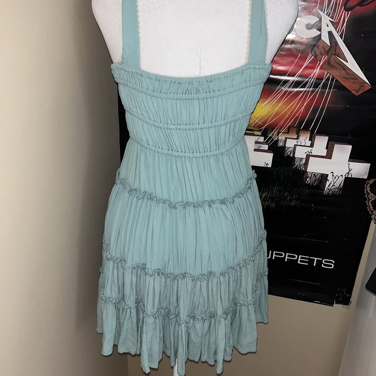 Chelsea & Violet Blue Ruffle Mini Dress Size... - Depop