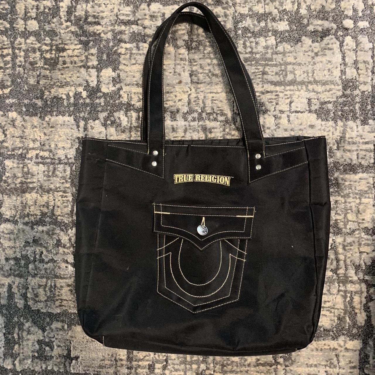 True Religion Men's Black Bag | Depop