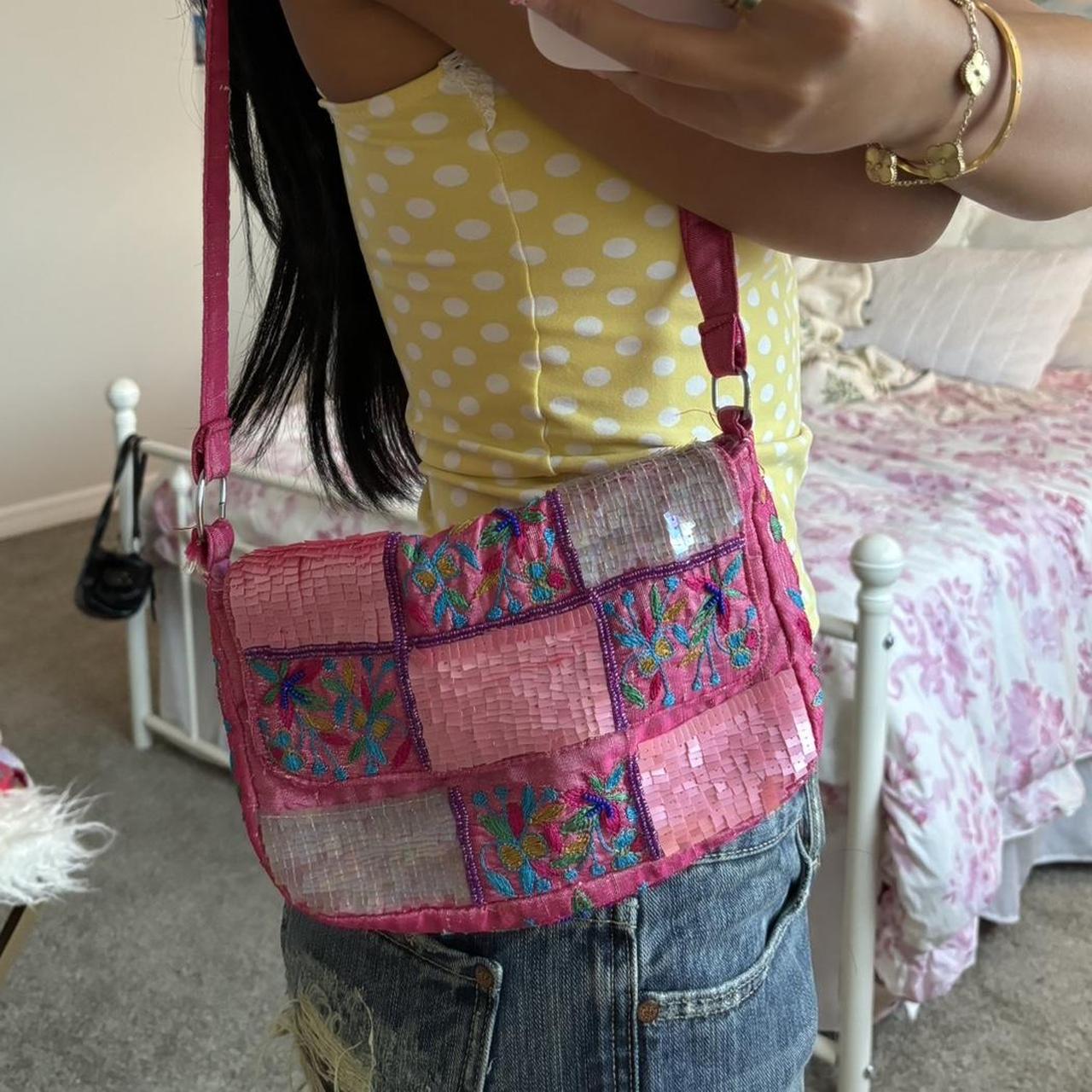 Sequence shoulder purse with patchwork design... - Depop