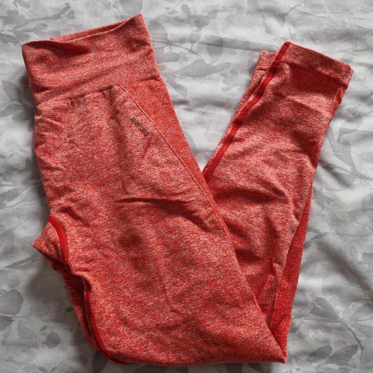 GYMSHARK Red Flex Seamless full length leggings... - Depop