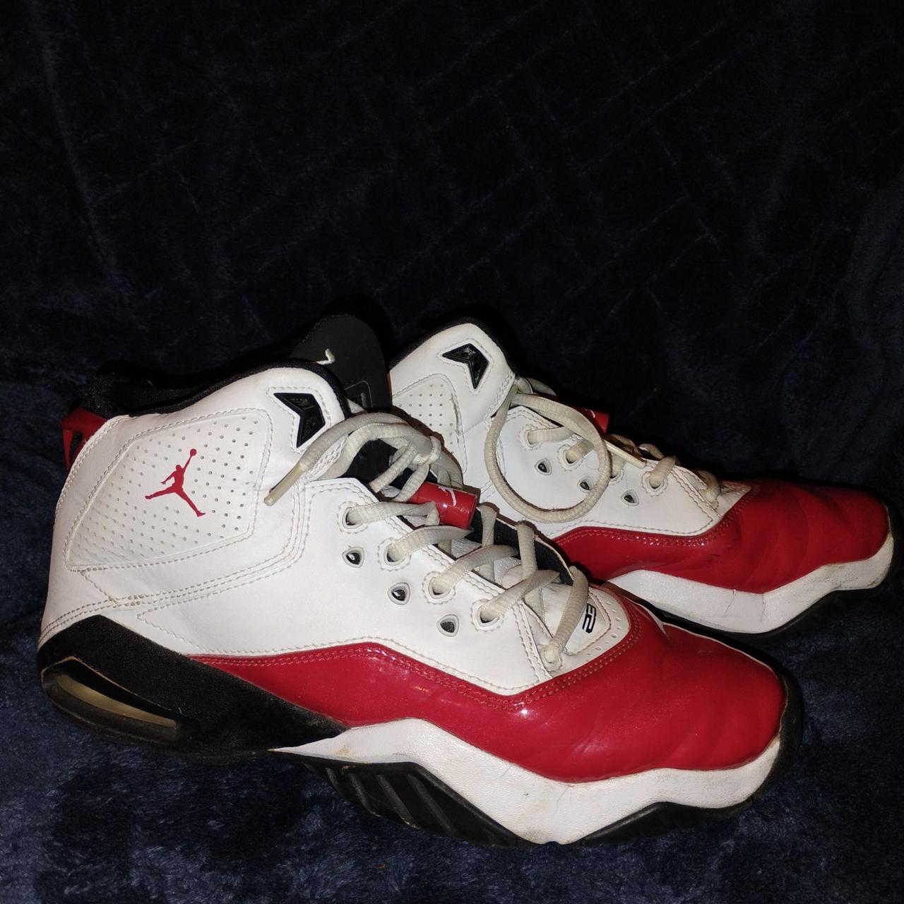 red and white Jordans size: 7y I've had them for... | Depop