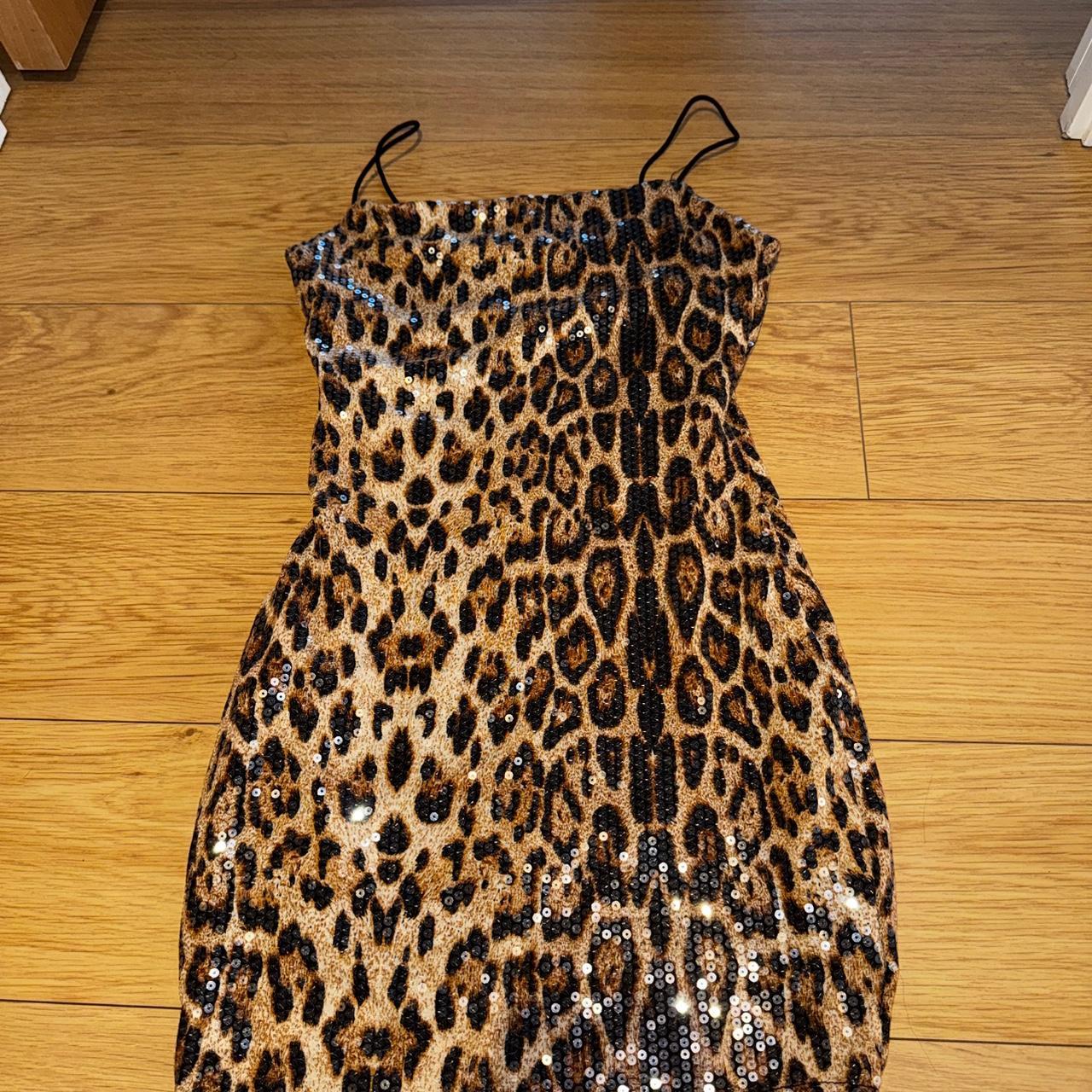 Ego Leopard print sequin dress, worn once | Depop