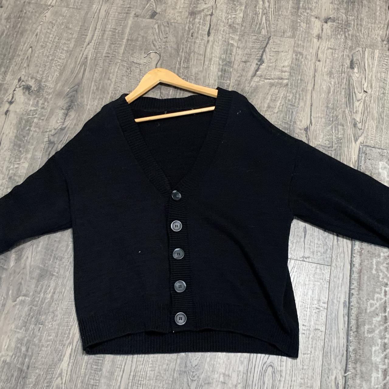 Vintage black cardigan Fits a small #vintage... - Depop