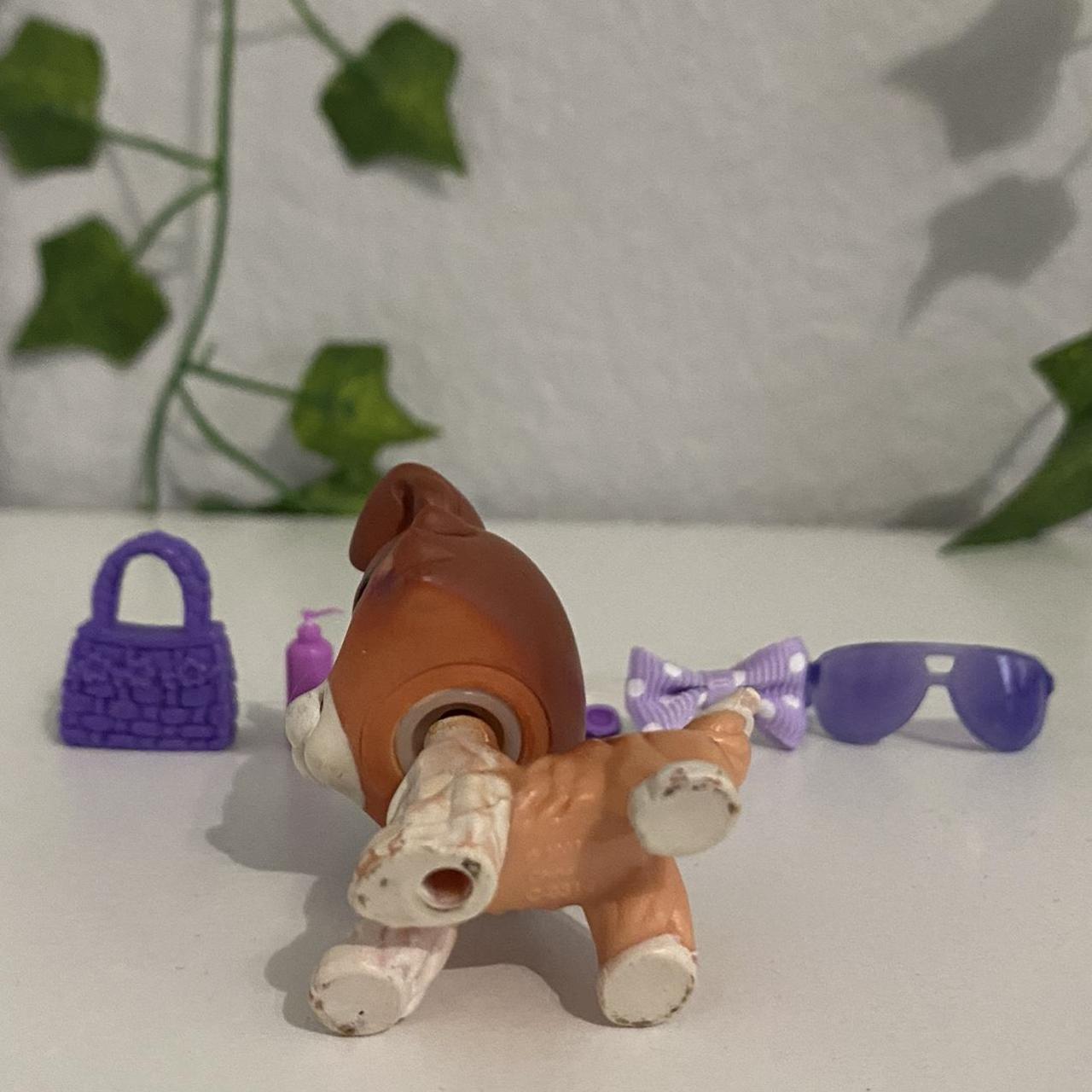 LPS collie #1542 red littlest pet shop puppy blue... - Depop