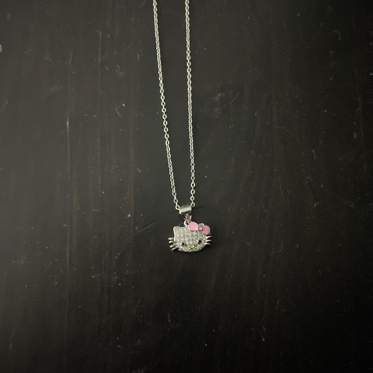 Silver Hello Kitty necklace #kawaii never worn,... - Depop
