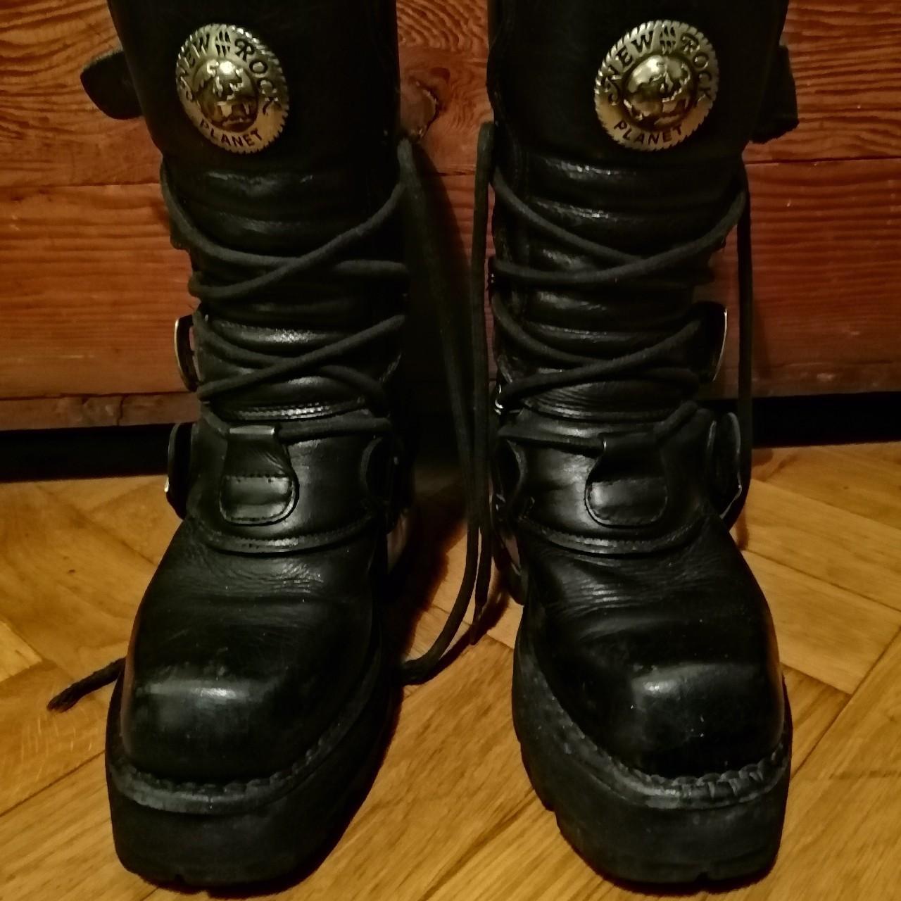New Rock Women's Black Boots | Depop
