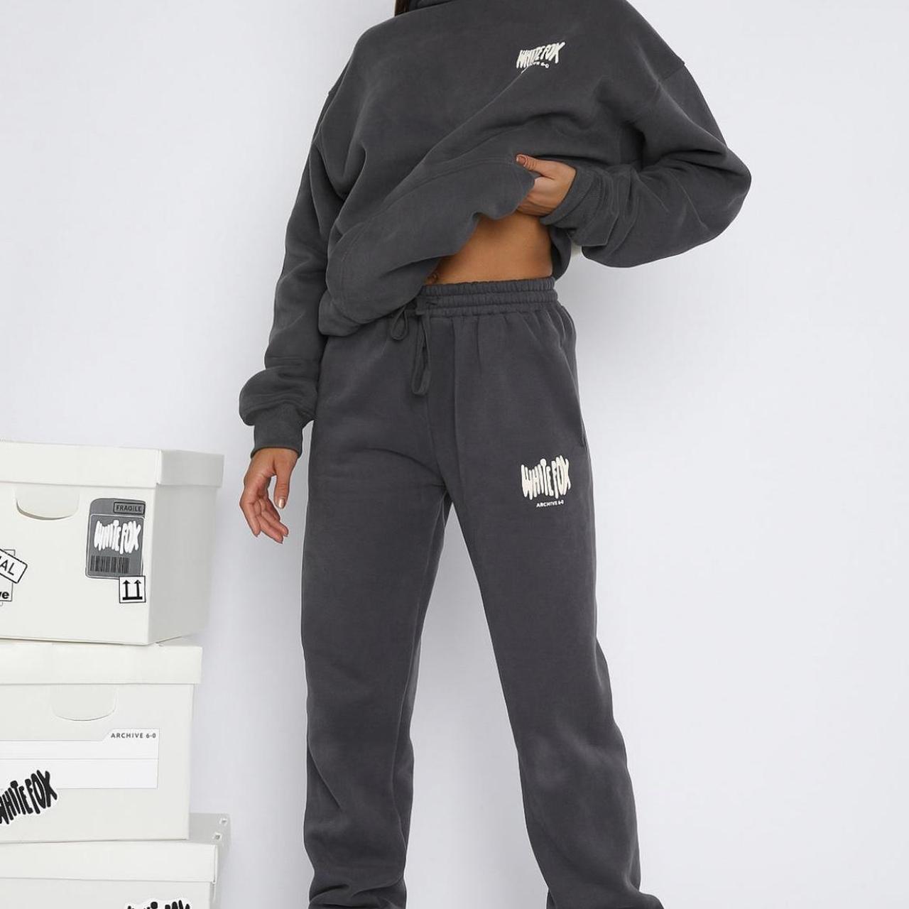 White fox tracksuit - Charcoal grey -size xs bottoms... - Depop
