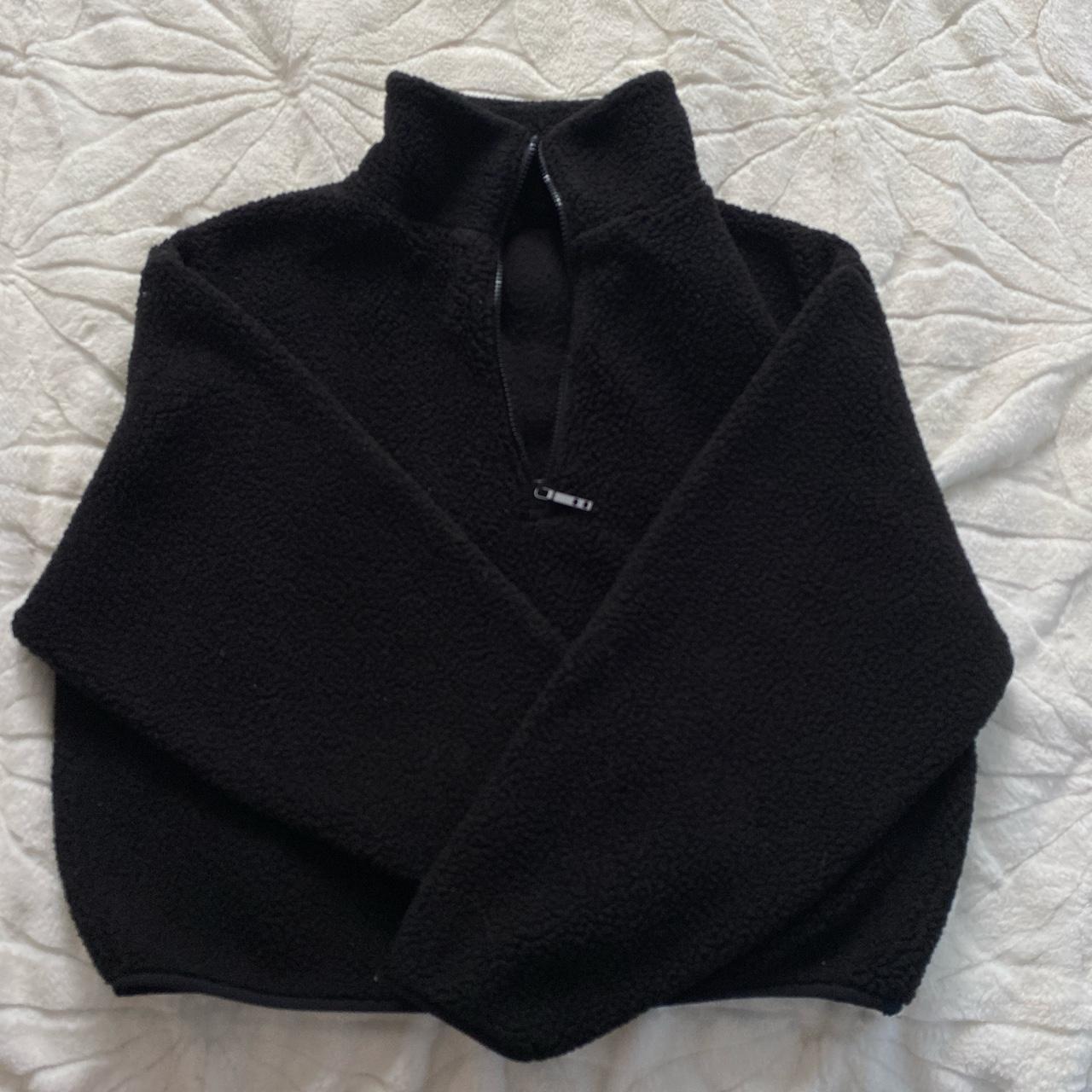 Black fluffy half zip. Never worn - Depop