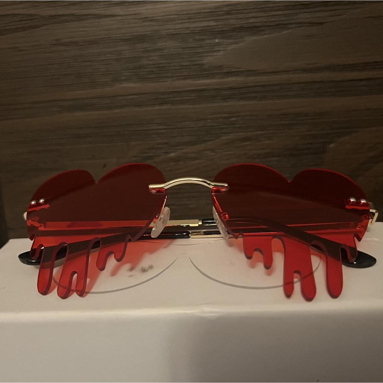bleeding heart glasses super cool red tint! great... - Depop