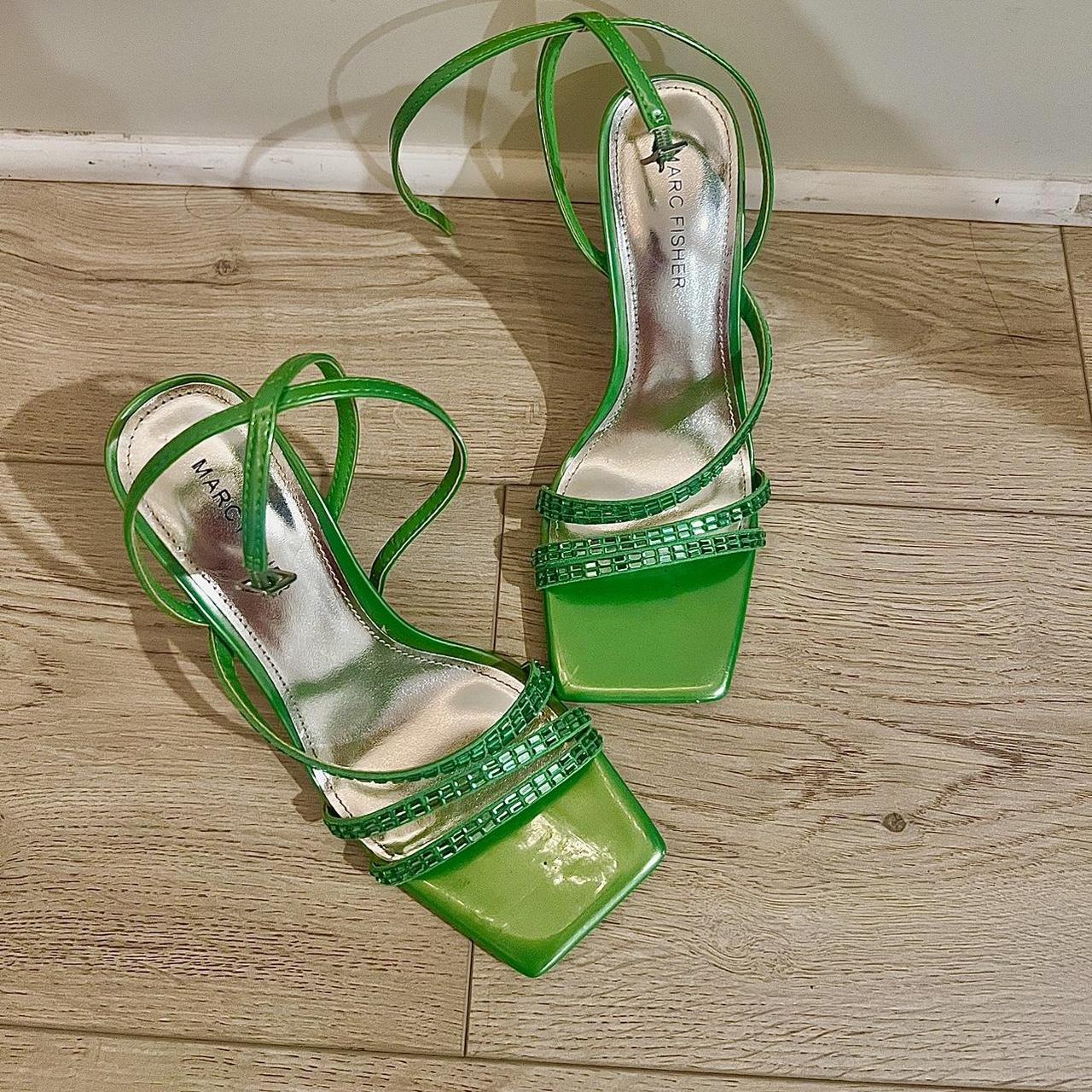 Gorgeous fairy green strappy heels by Marc Fisher.... - Depop