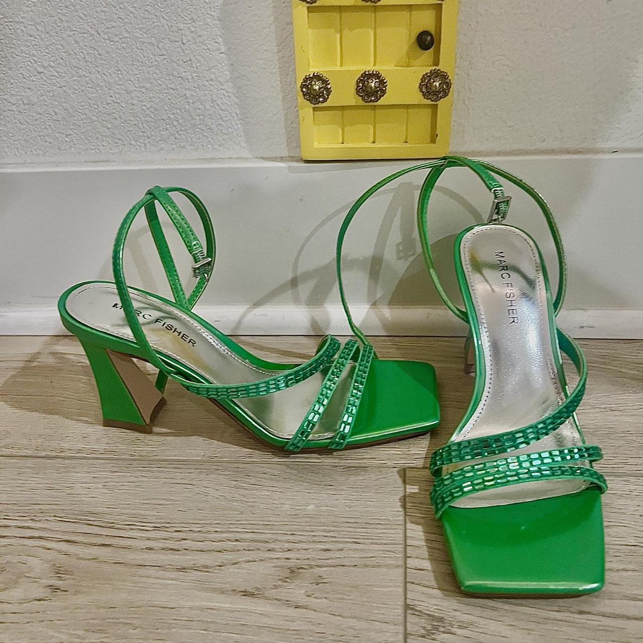 Gorgeous fairy green strappy heels by Marc Fisher.... - Depop