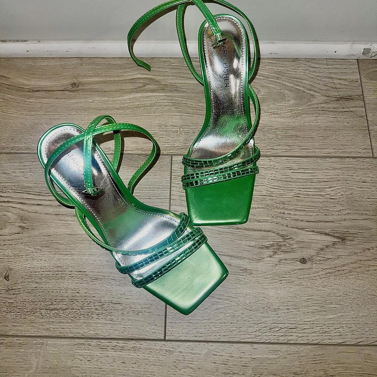 Gorgeous fairy green strappy heels by Marc Fisher.... - Depop