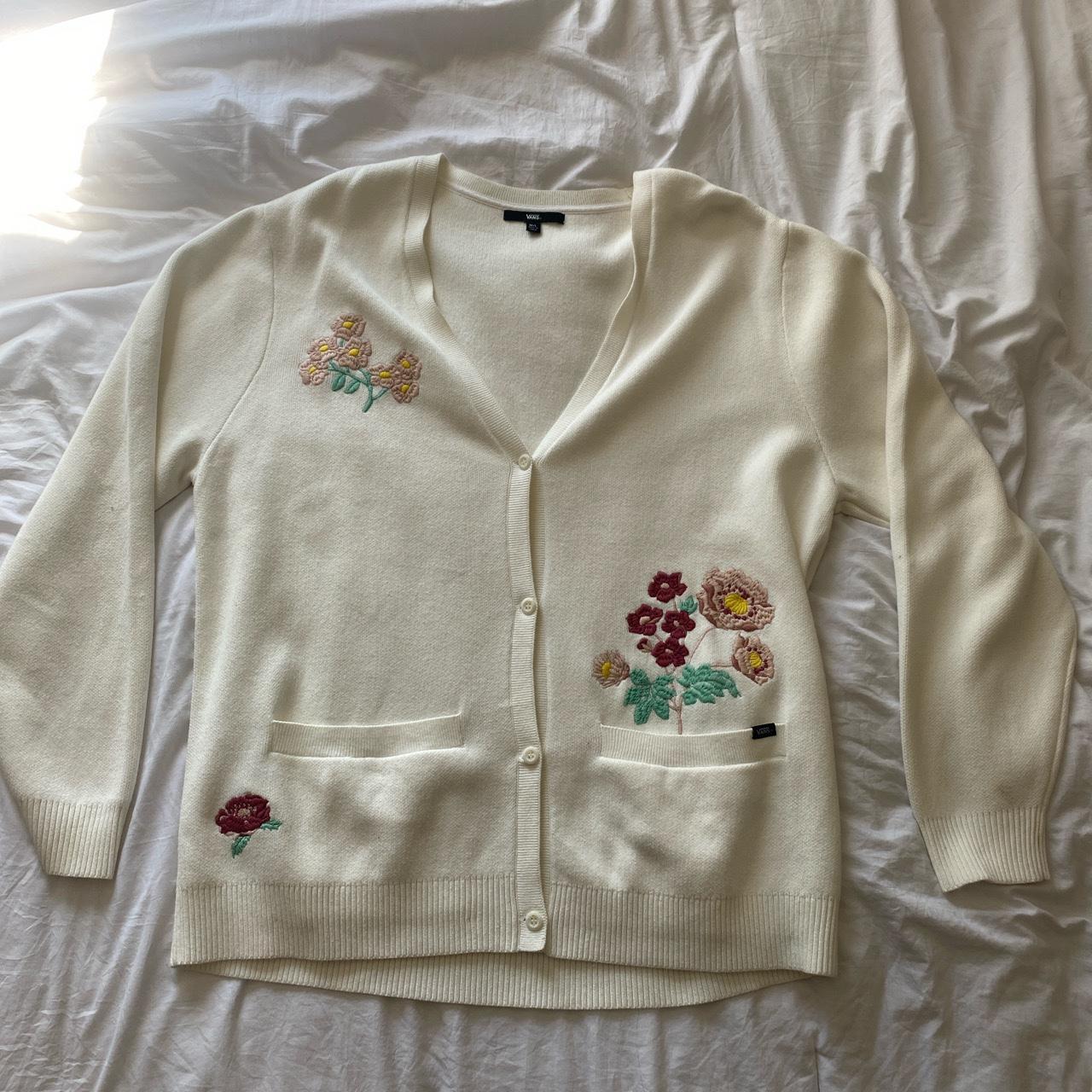 adorable vans flower cardigan tag says M/L i’d say... - Depop