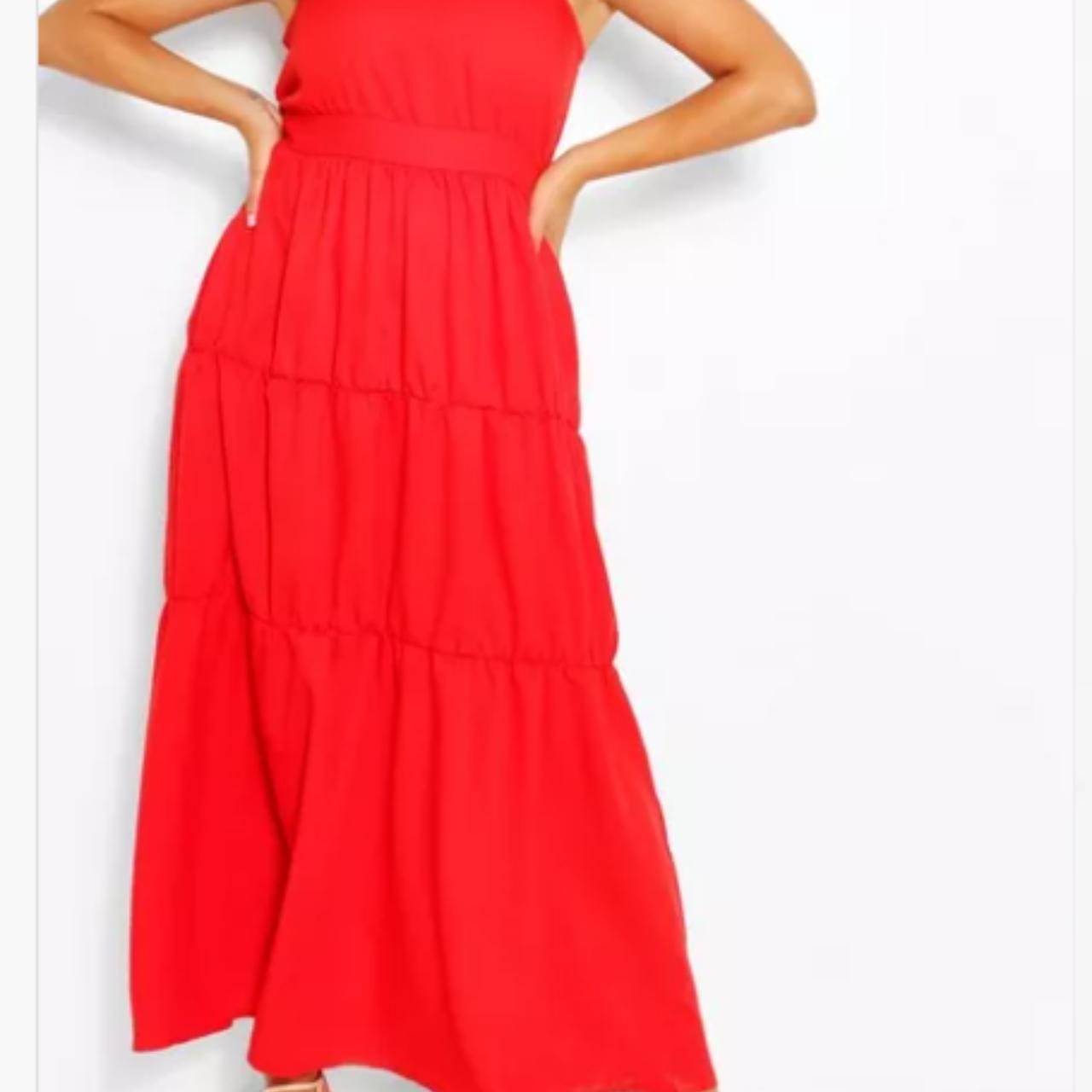 Boohoo Women's Red Dress | Depop