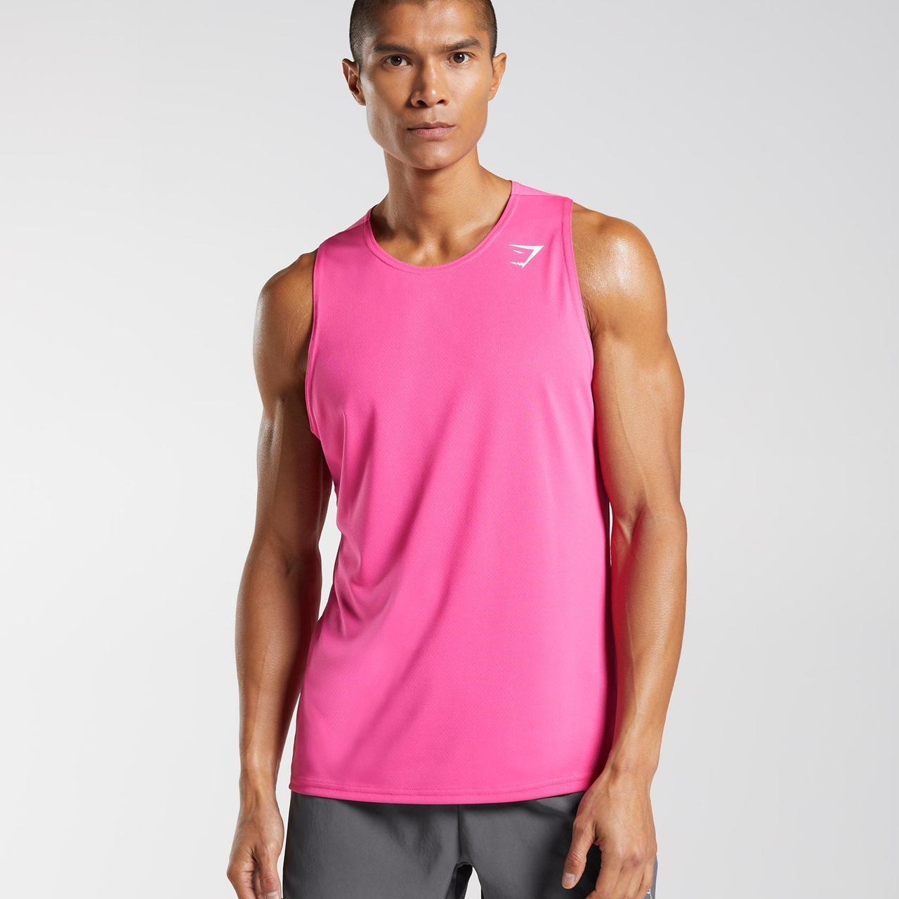 Gymshark Arrival Tank - Bright Fuchsia Slim fit -... - Depop