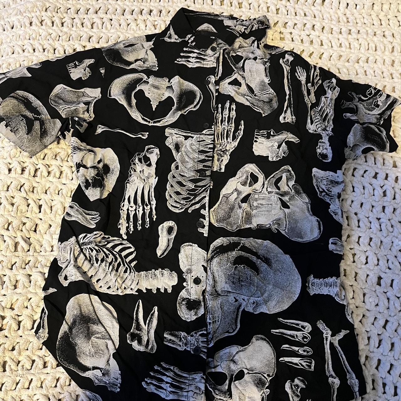 Cool skeleton button up from hot topic - Depop