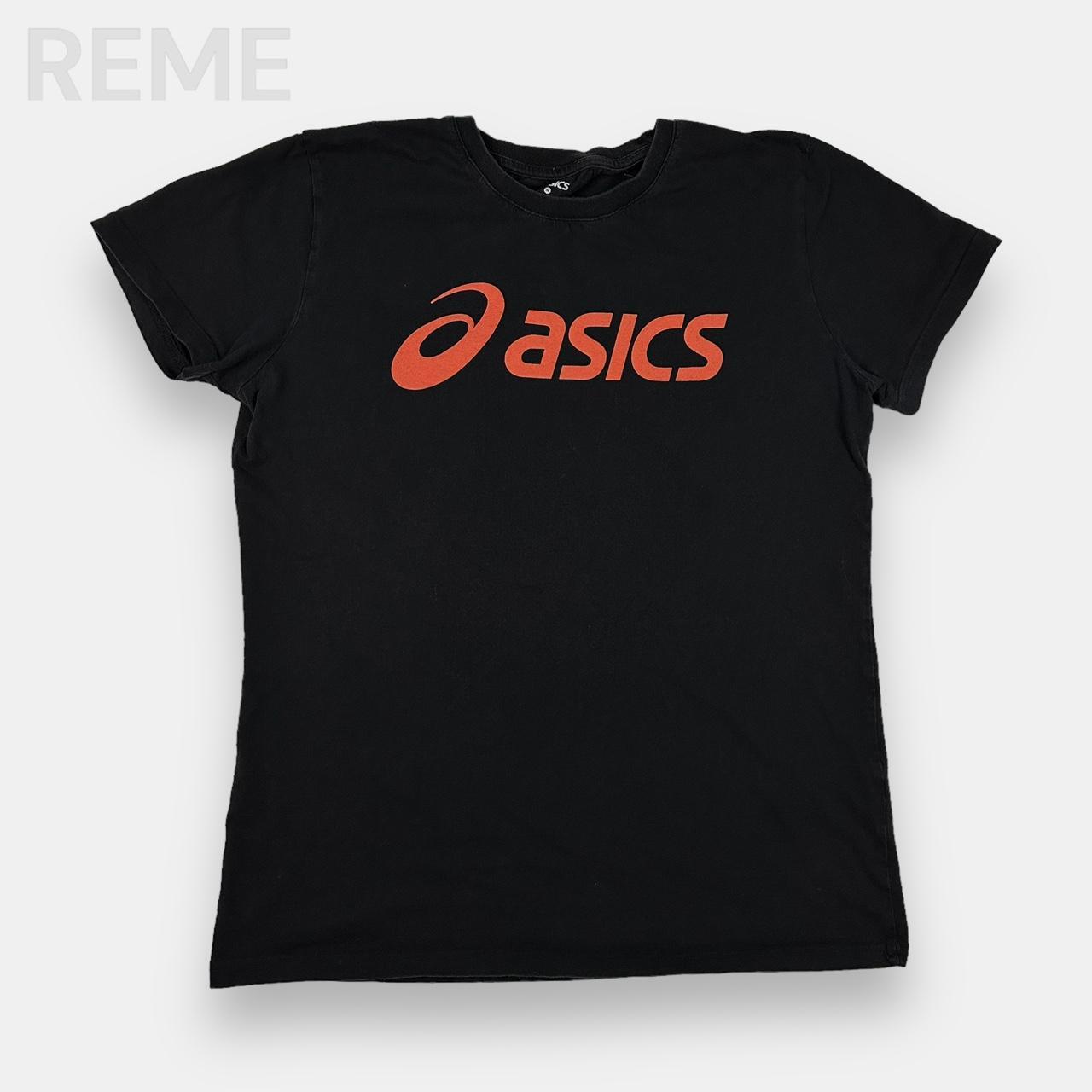 Vintage ASICS black and orange T shirt size M Look... - Depop