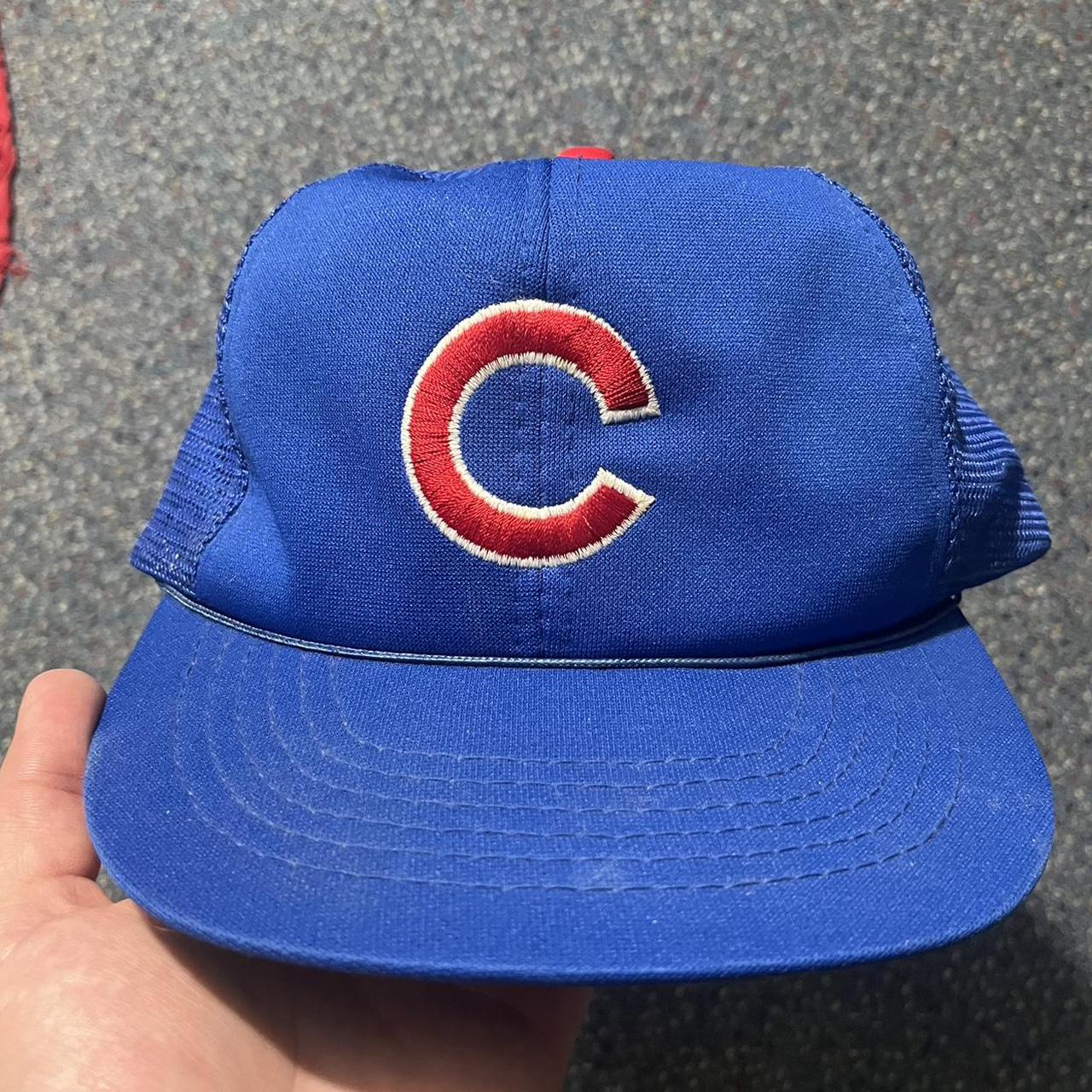 Chicago cubs mesh trucker hat Annco polyester blue... - Depop