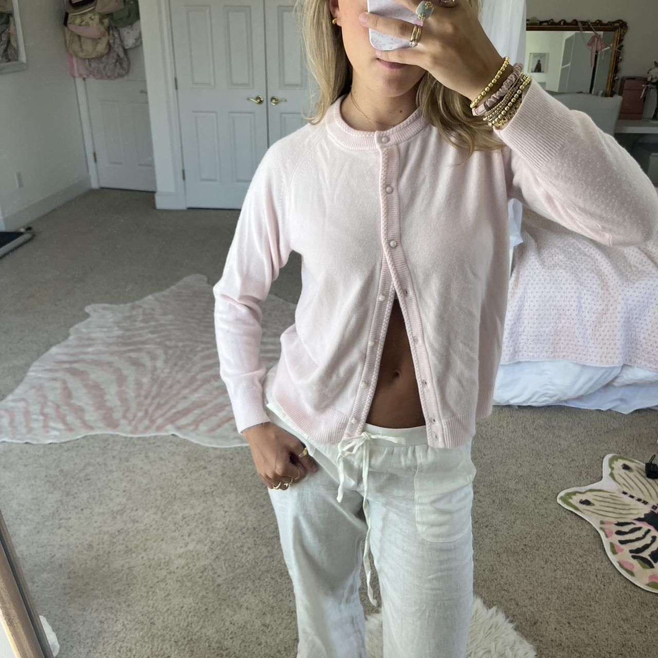 Light pink button up sweater - Depop
