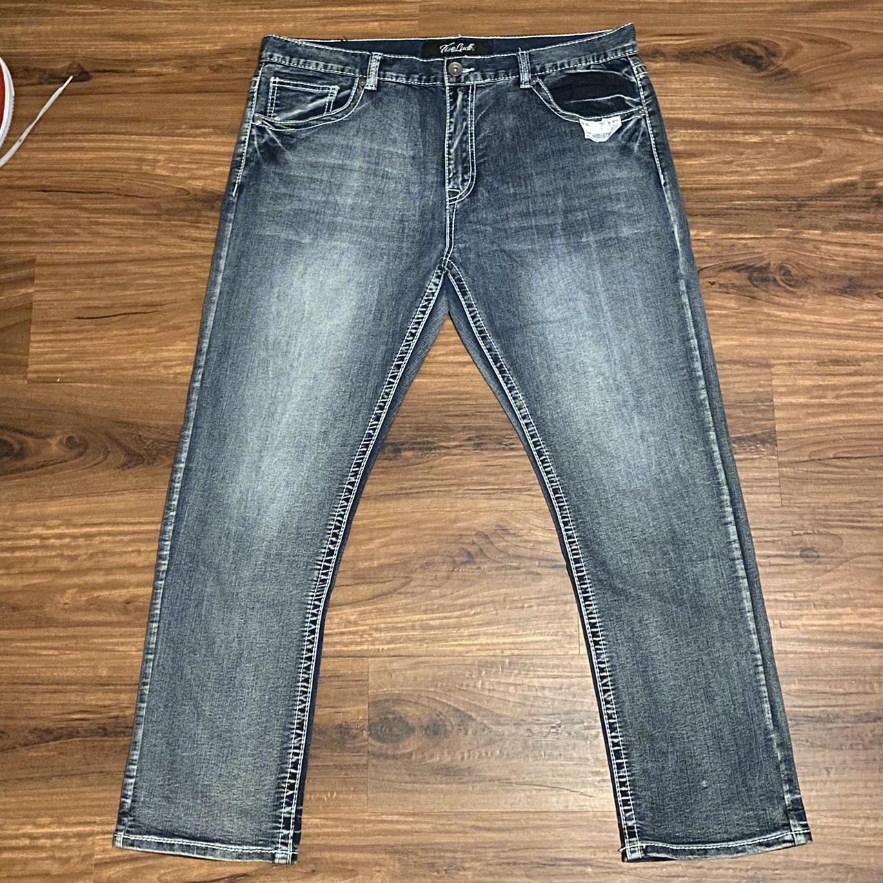 True Luck Jeans Waist:40 Length: These jeans were... - Depop
