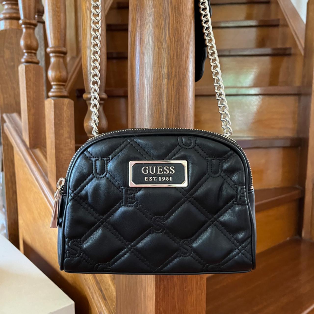 GUESS QUILTED CROSSBODY BAG BLACK rrp $220 never... - Depop