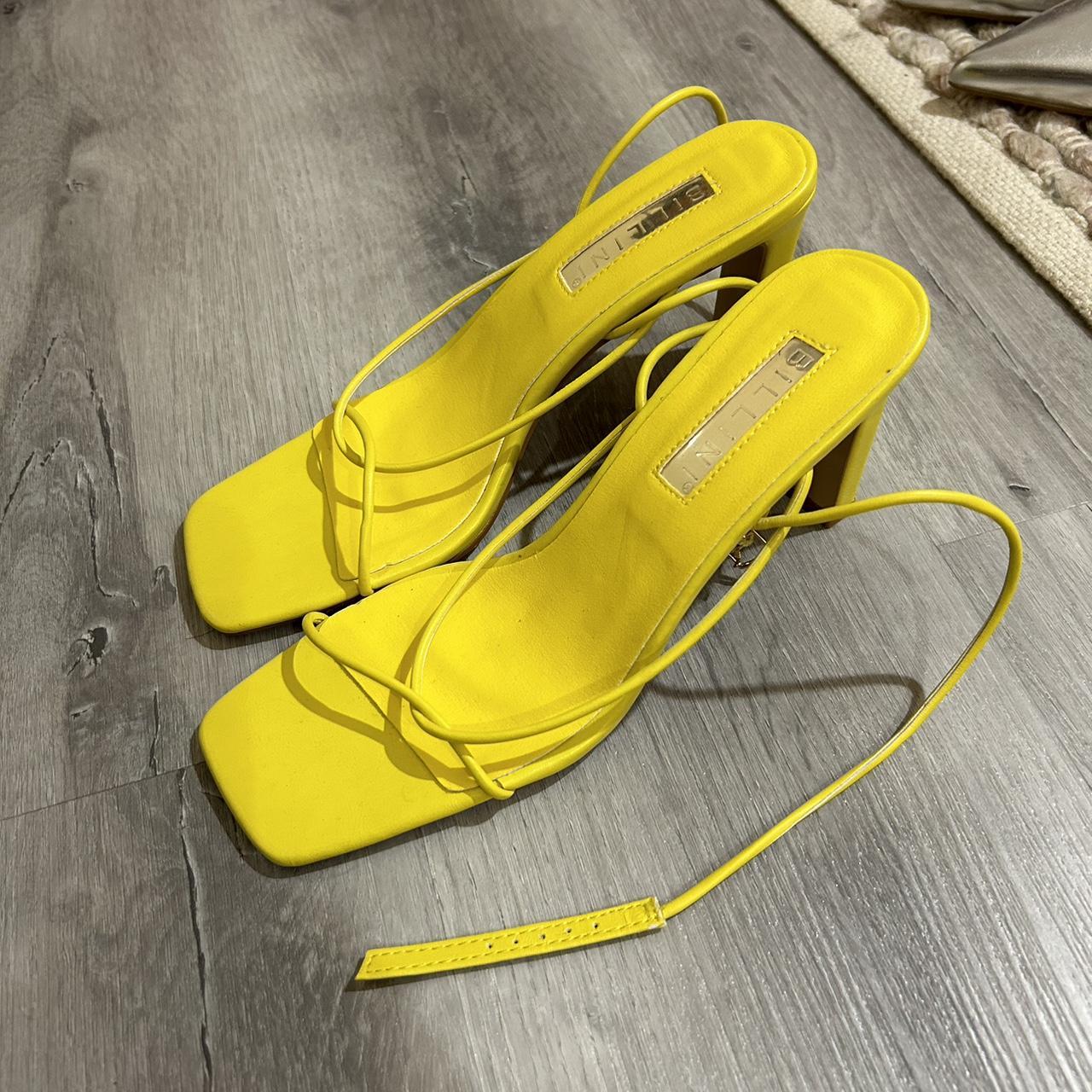 Billini yellow high heels Size 7 Never worn - Depop