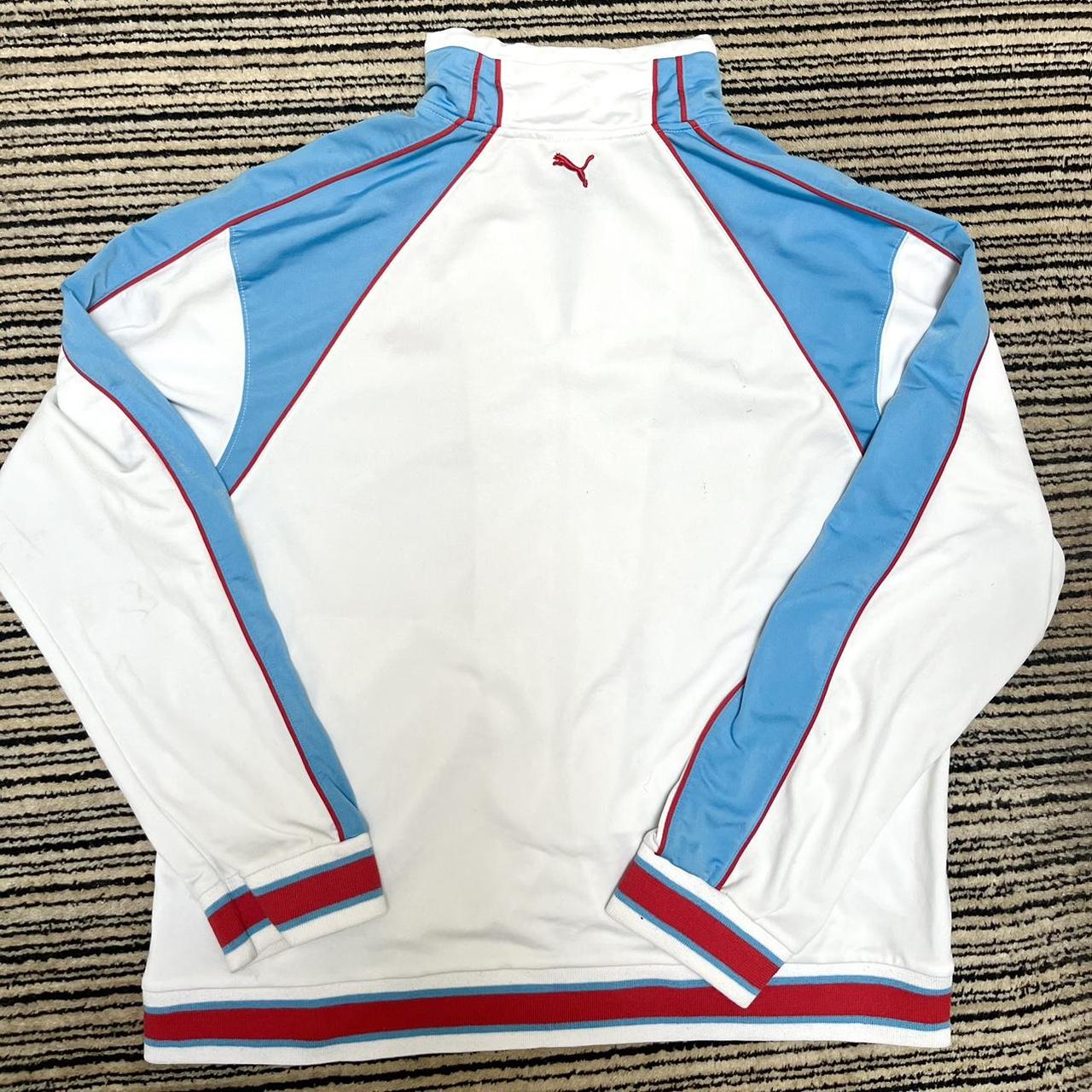 Vintage white Puma zip up jumper / track top with... - Depop