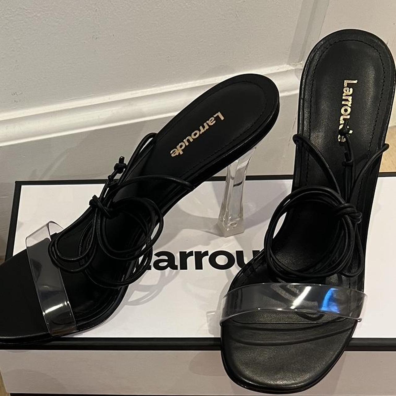 Larroude black Gloria sandal in black Brand new with... - Depop