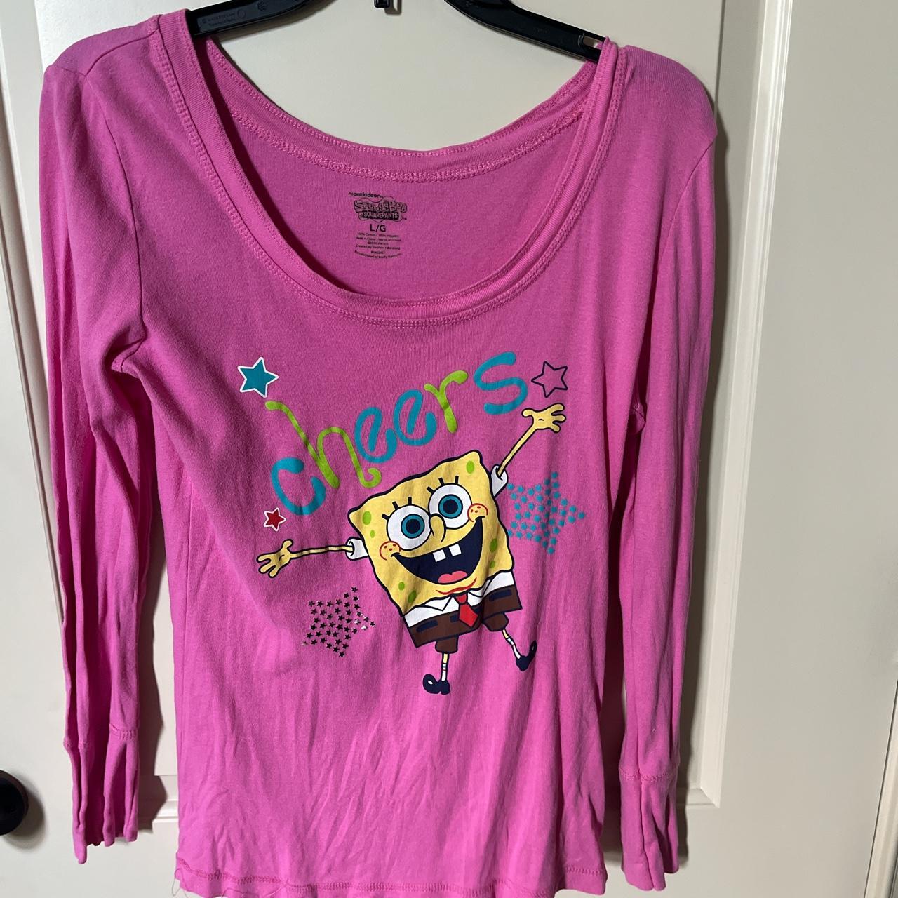 Spongebob Cheers Pink Long Sleeve Shirt #spongebob... - Depop
