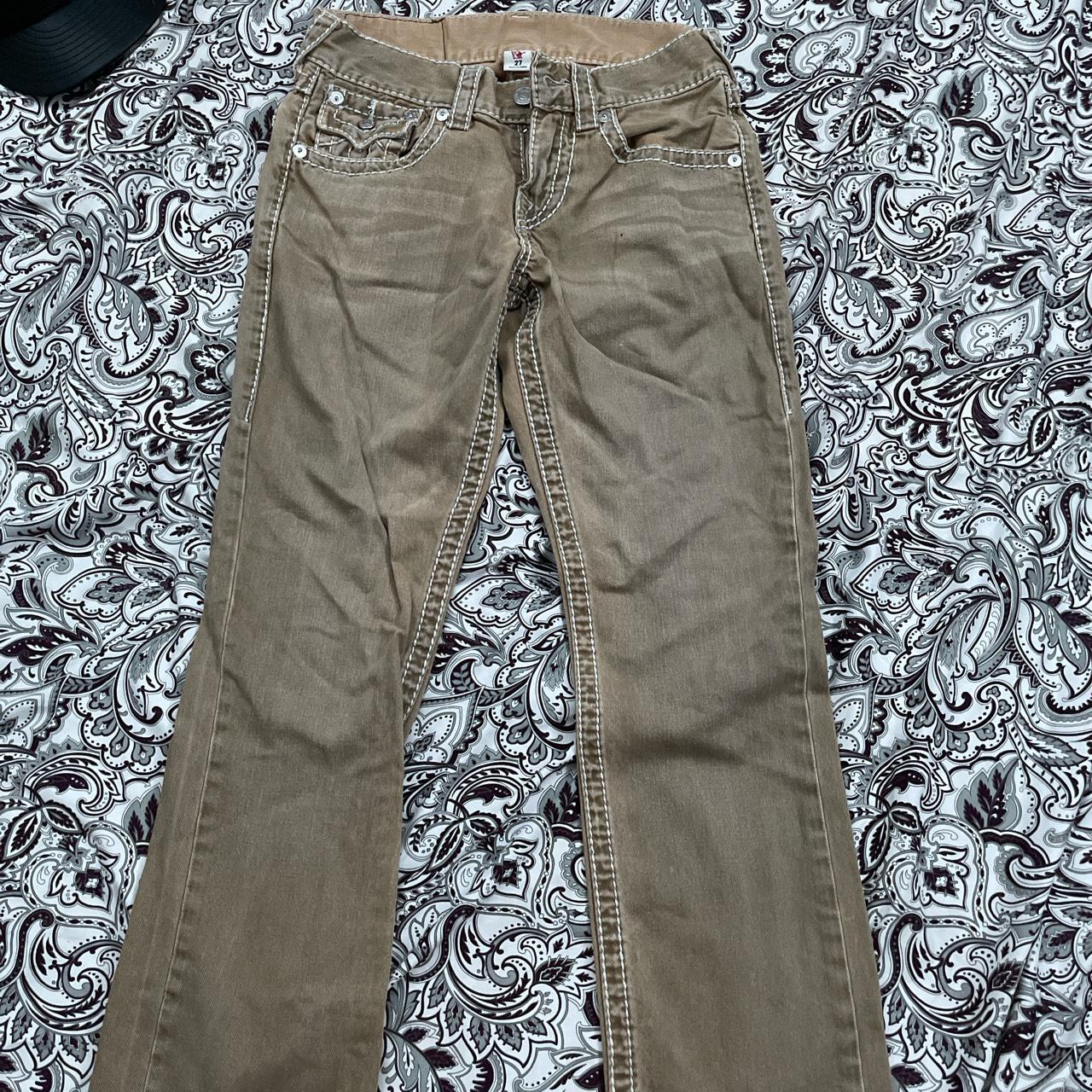 Women’s Kaki true religion jeans Great... - Depop