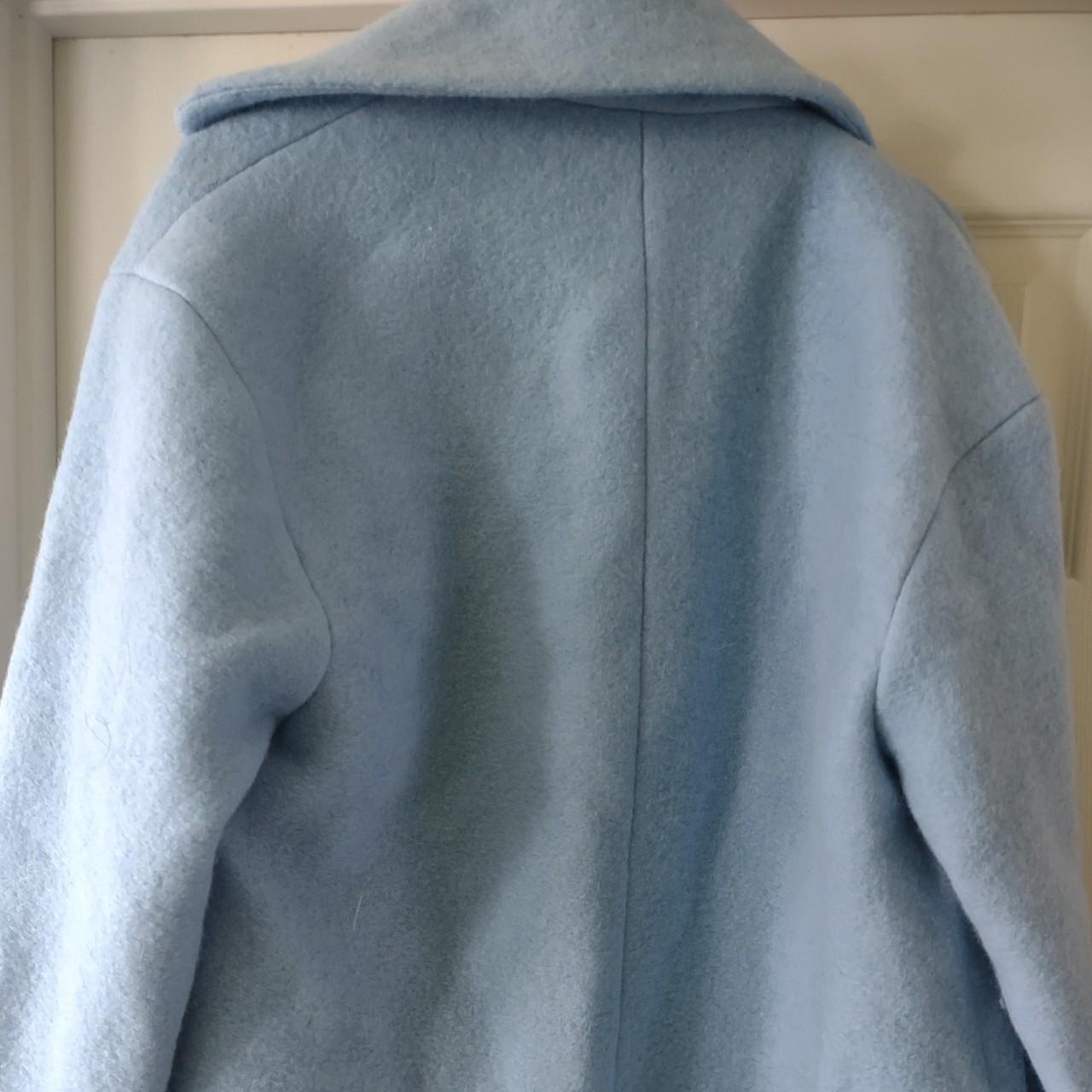 Mango blue oversized wool coat Color is more like... - Depop
