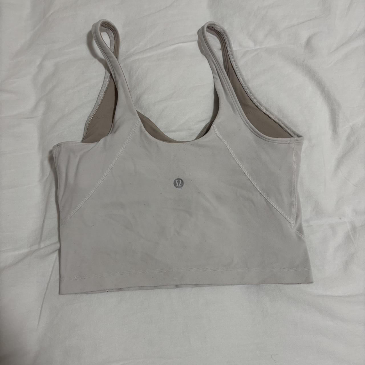 Lululemon white align tank size 0, missing chest... | Depop
