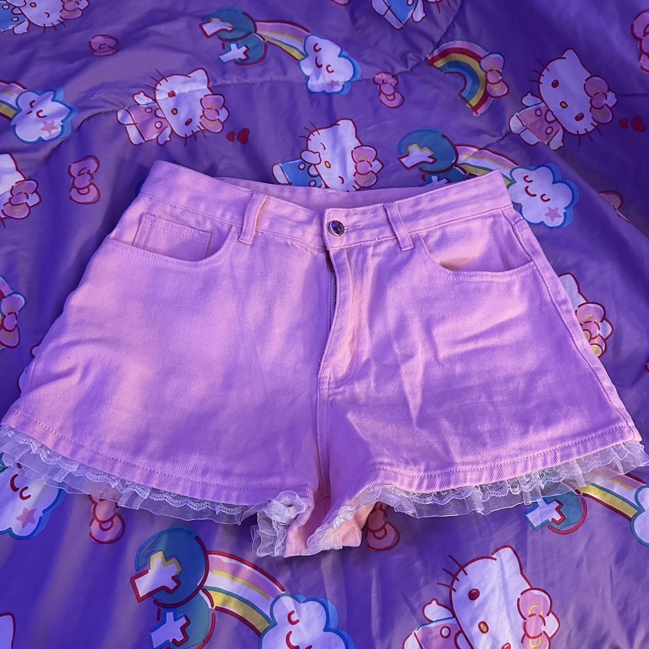 cottage core lace shorts🎀 romwe size L - Depop