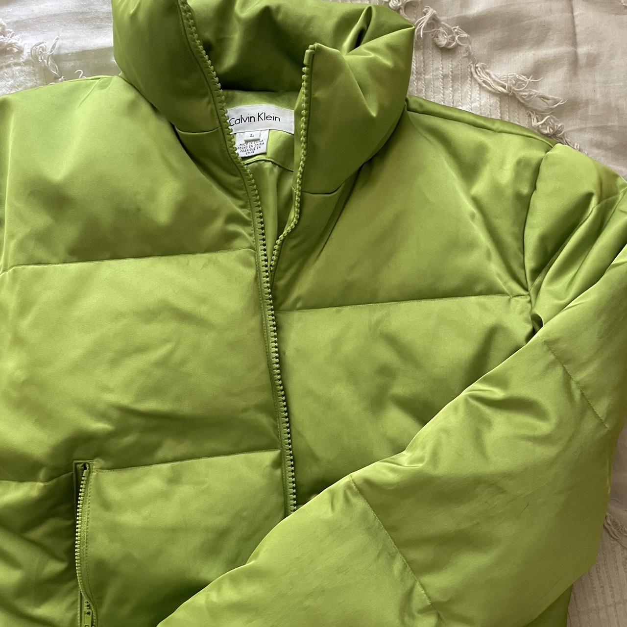 Vintage Calvin Klein Green Crop Jacket #calvinklein... - Depop