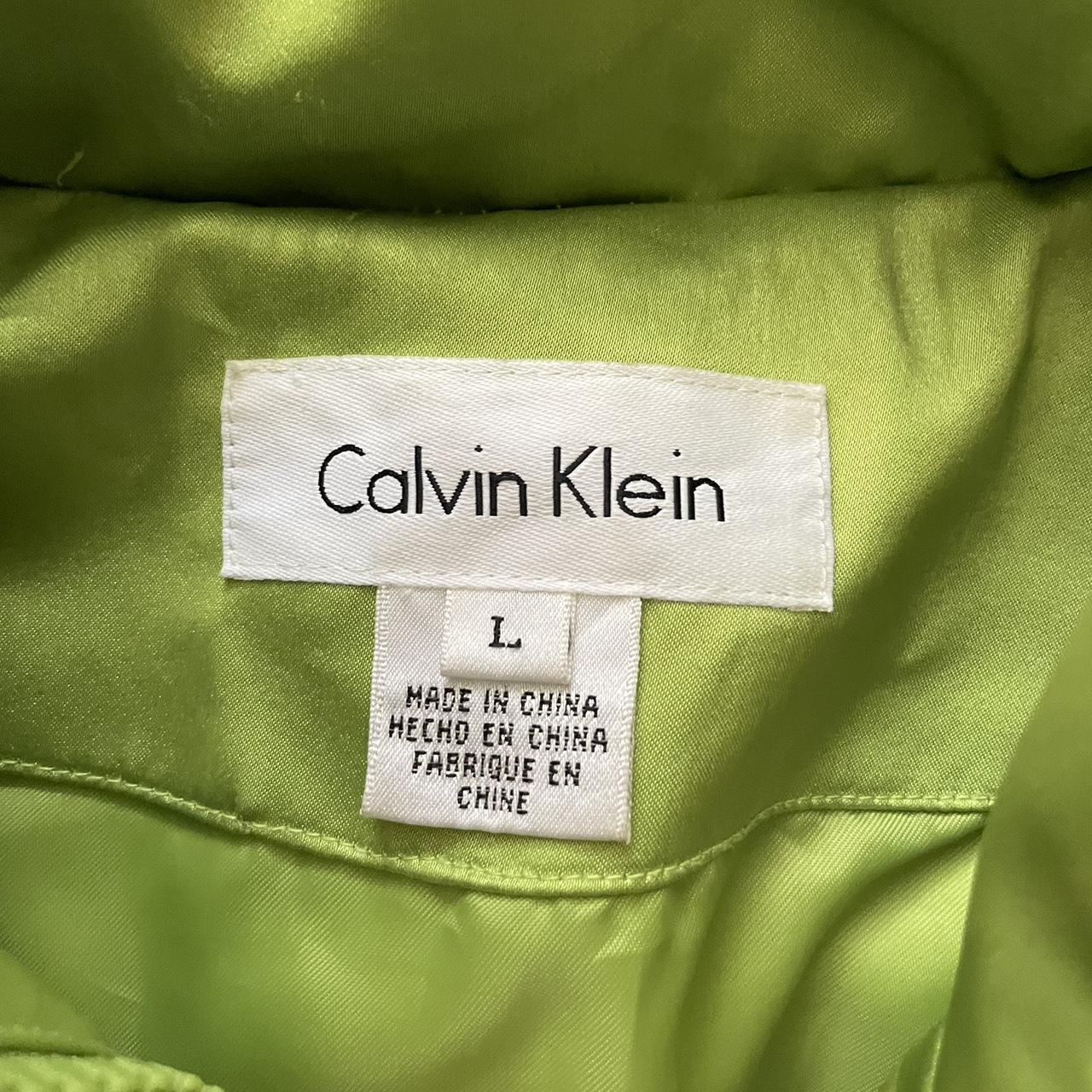 Vintage Calvin Klein Green Crop Jacket #calvinklein... - Depop
