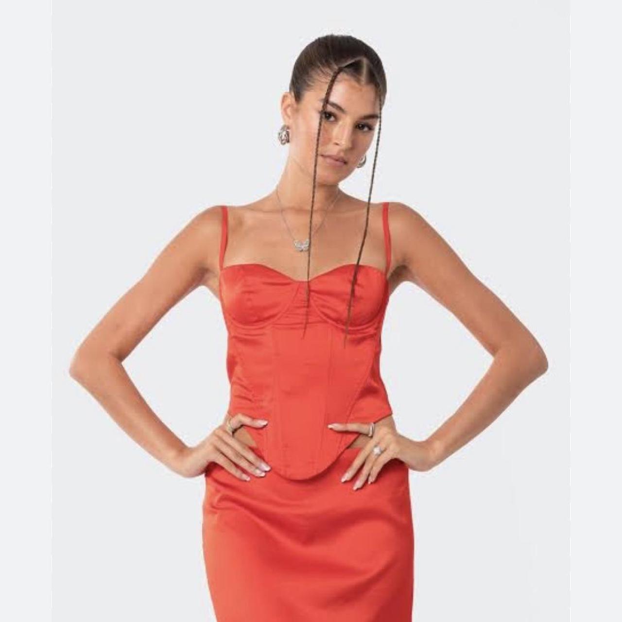 Edikted Women's Red Corset | Depop