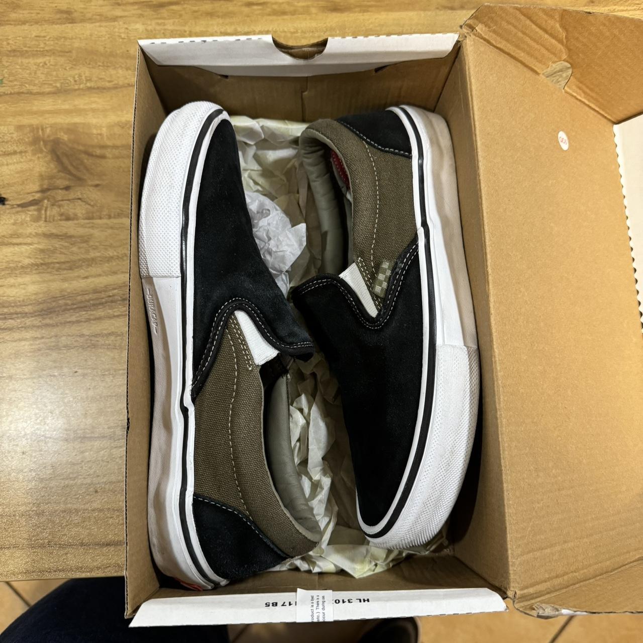 Vans sk8 slip on Olive/black Mens Size 8 (fits true... - Depop