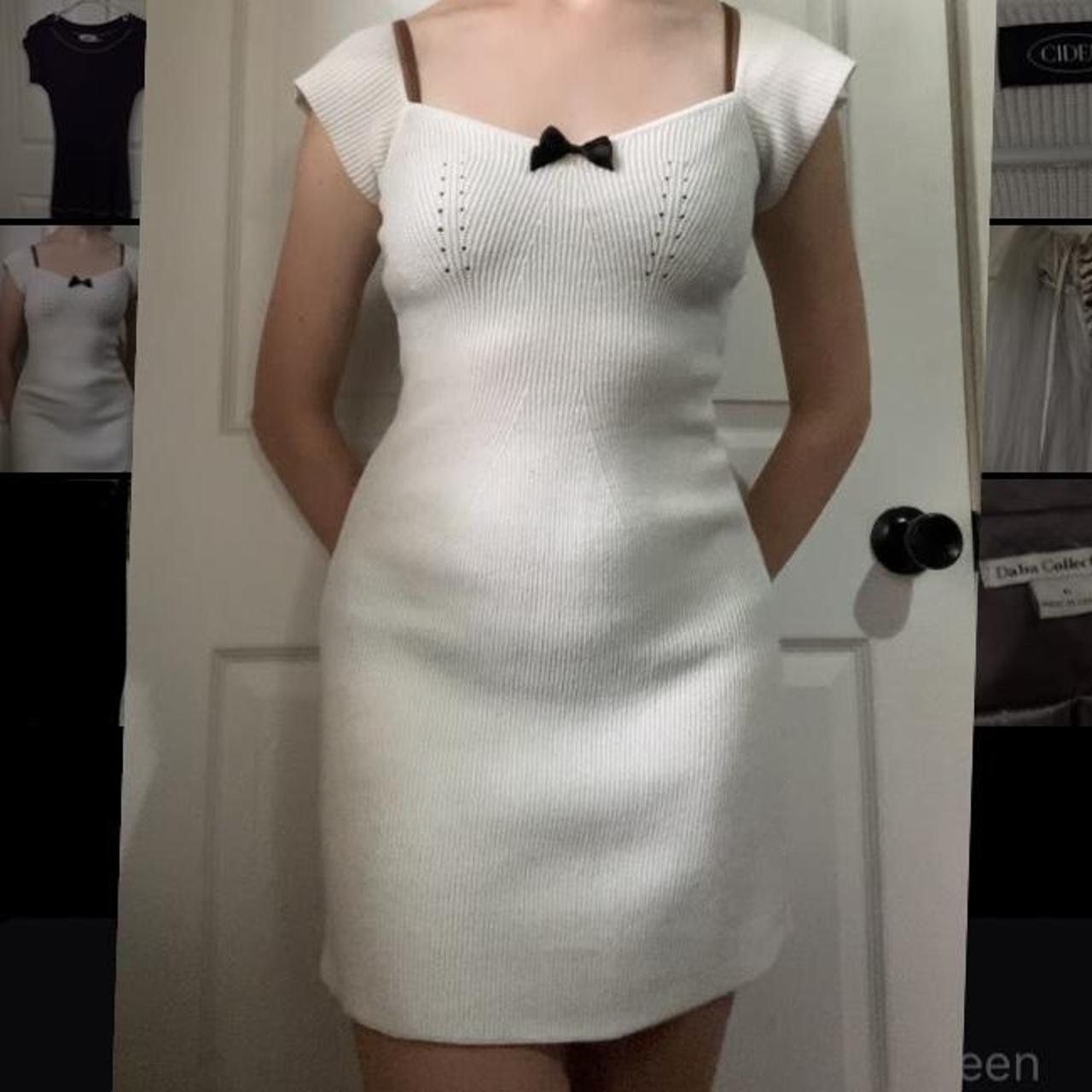 white sweater dress from cider worn twice a little... - Depop