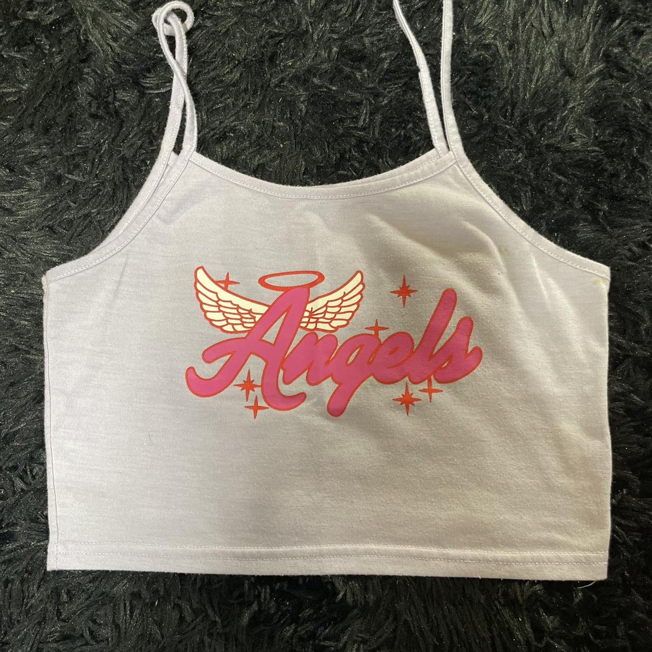 Y2K Angels cropped top Size small Good condition - Depop