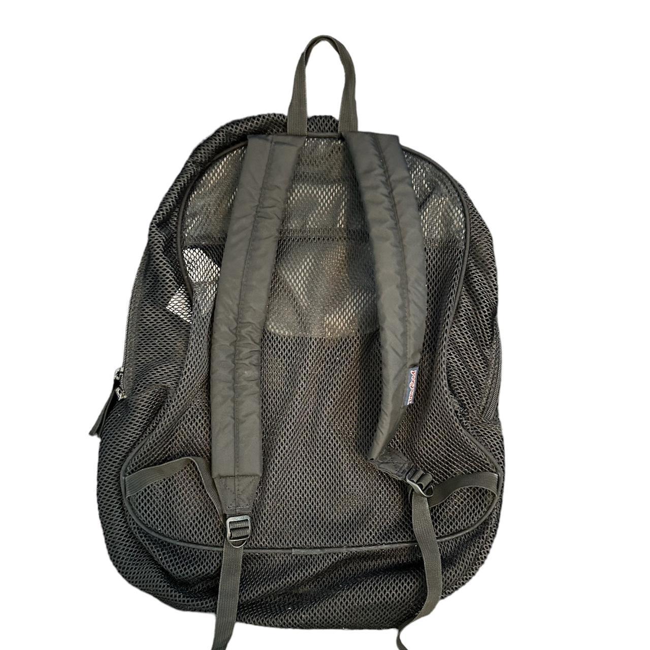 Black Mesh JanSport Backpack Size: General Size... - Depop