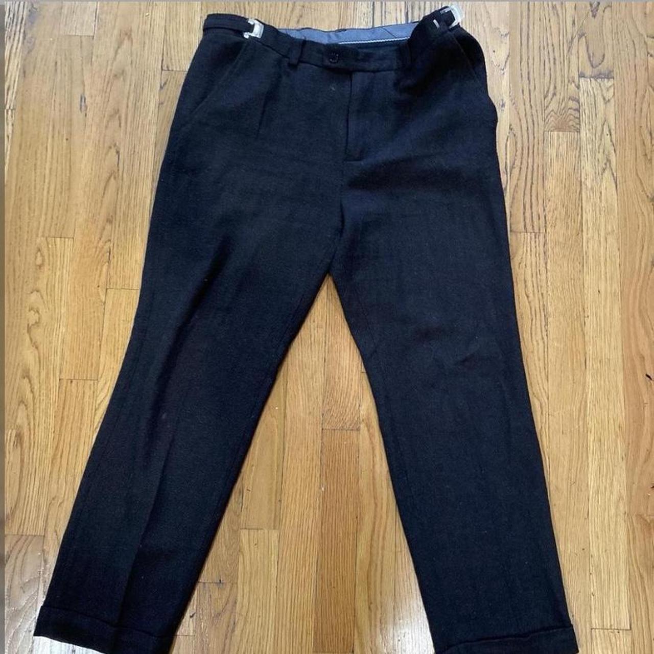 -Wool Trousers - adjustable clasps -waist... - Depop