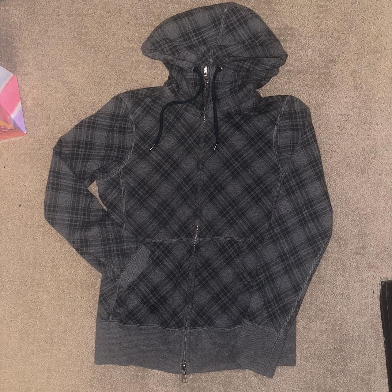 plaid turtle neck hood zip up super cute and great... | Depop