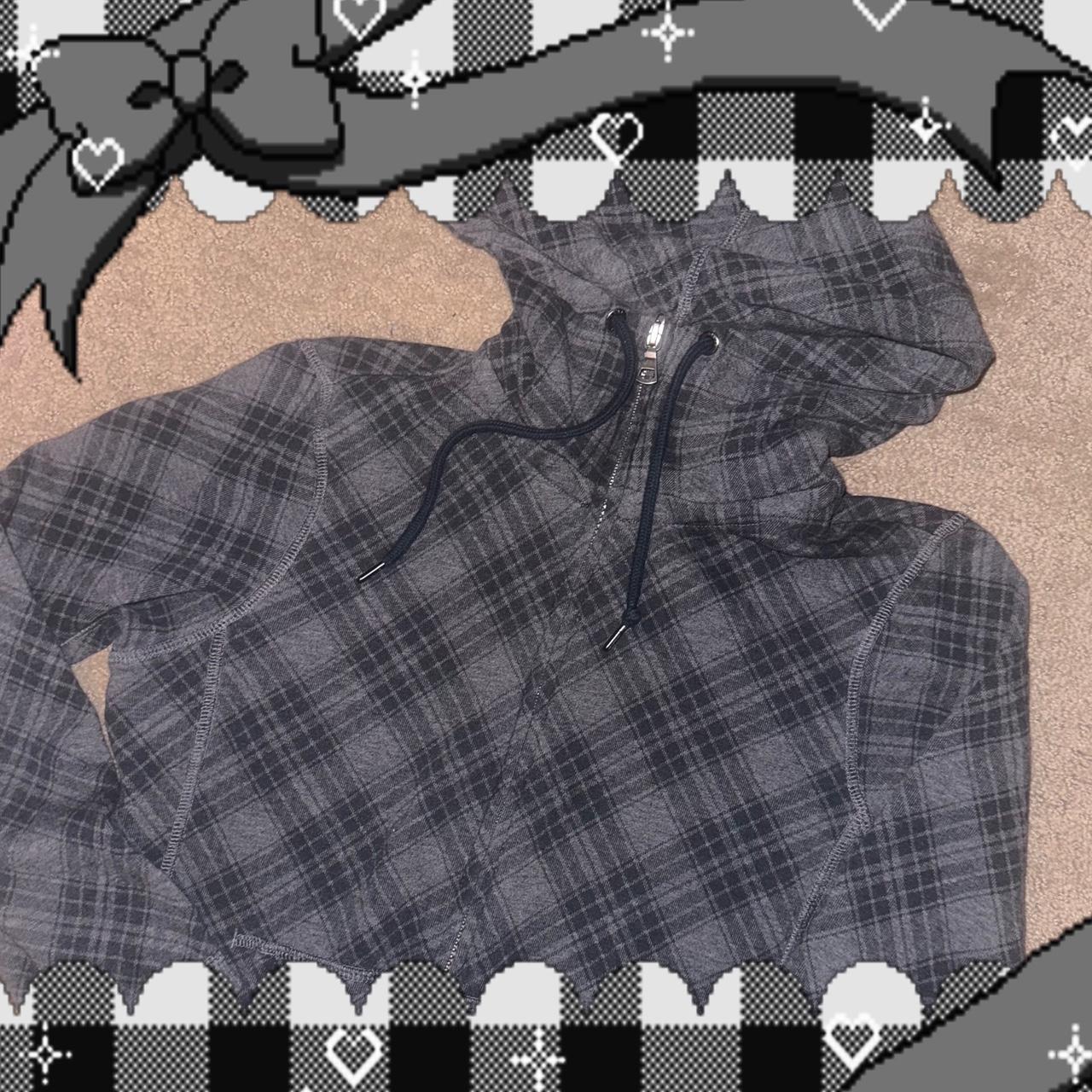 plaid turtle neck hood zip up super cute and great... | Depop
