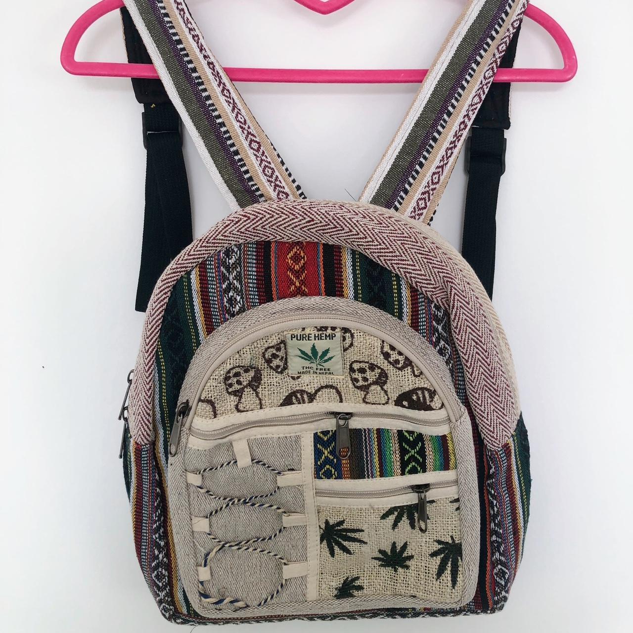 Hemp and cotton hippie mushroom/hemp print... - Depop